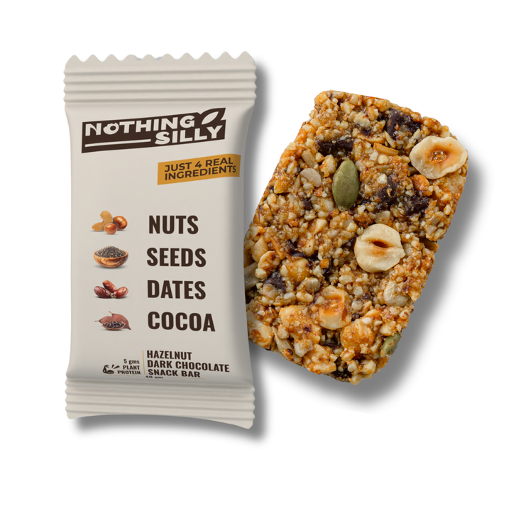 Hazelnut Dark Chocolate Snack Bar | Nothing Silly